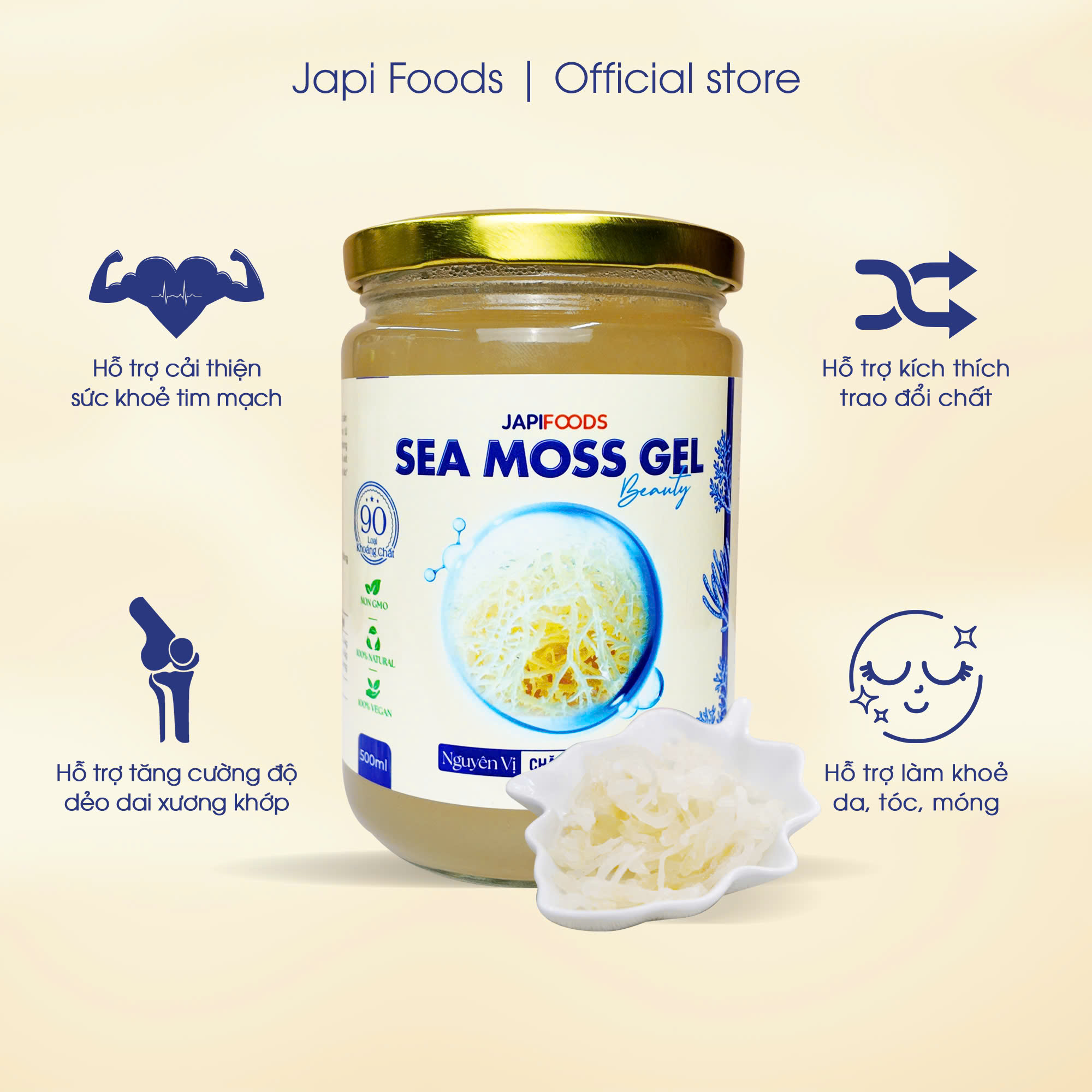 Sea moss gel Japi Foods (Hũ 500ml) - Blue Ocean, Blue Foods - Từ Biển ...